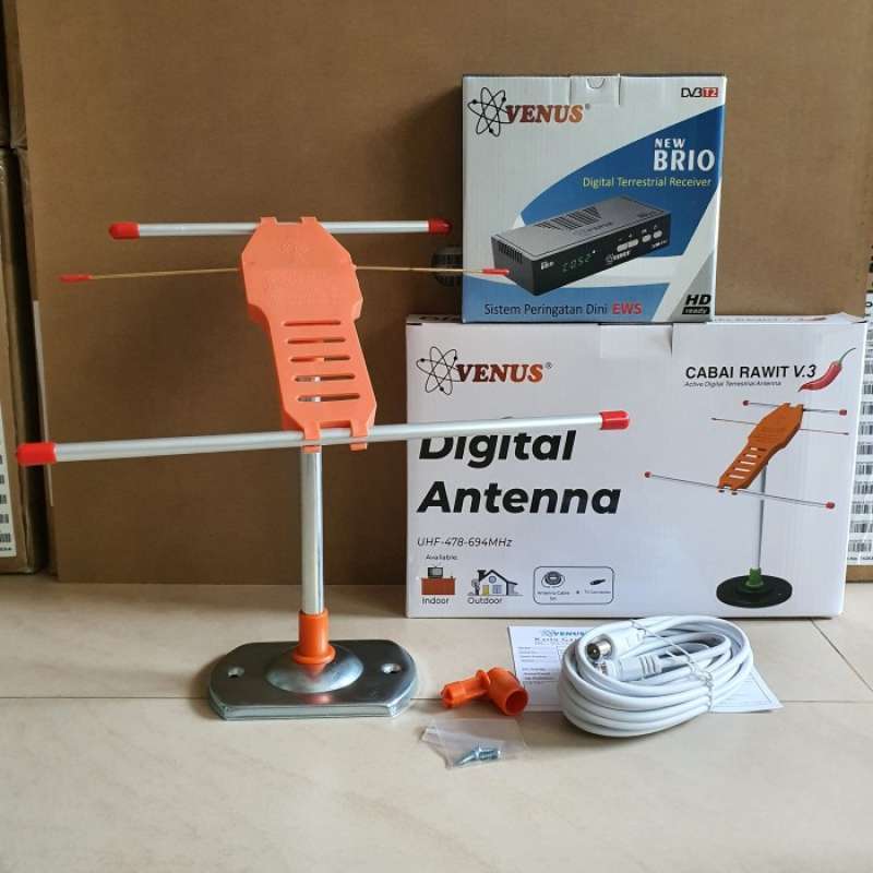Promo Paket Antena Venus Cabai Rawit V3 + Stb Dvbt2 Venus Mini Cr/ Mini Brio - V3+newbrio Diskon ...