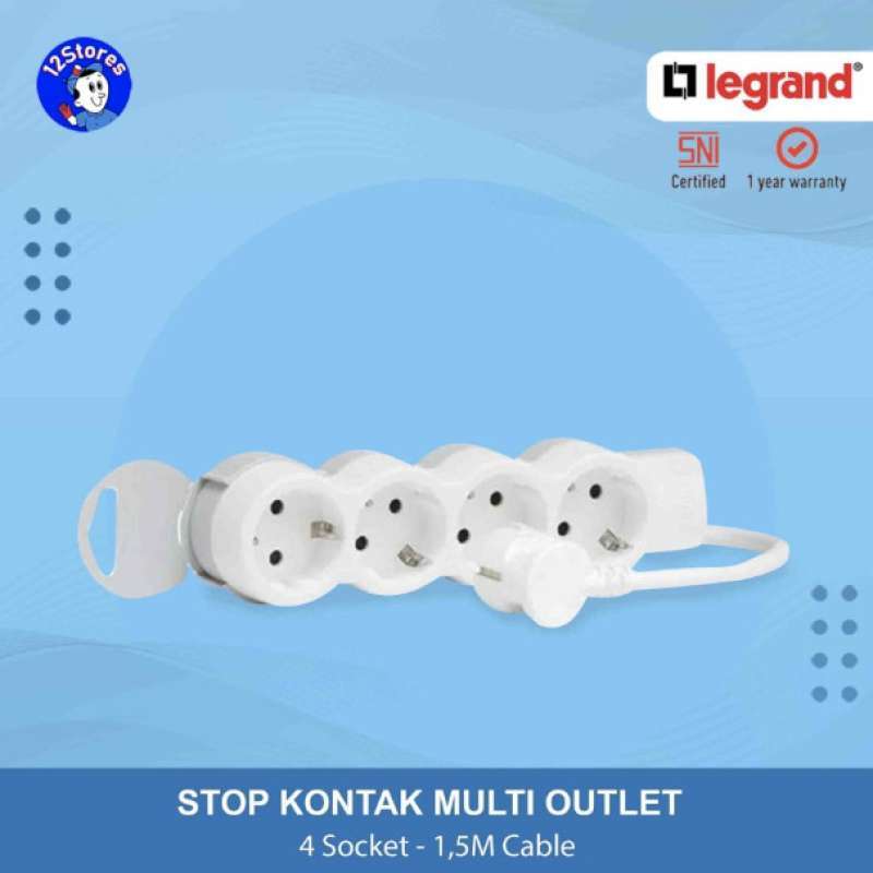 Promo Colokan Listrik Steker 4 Lubang Extension Stop Kontak Legrand 1-5 ...