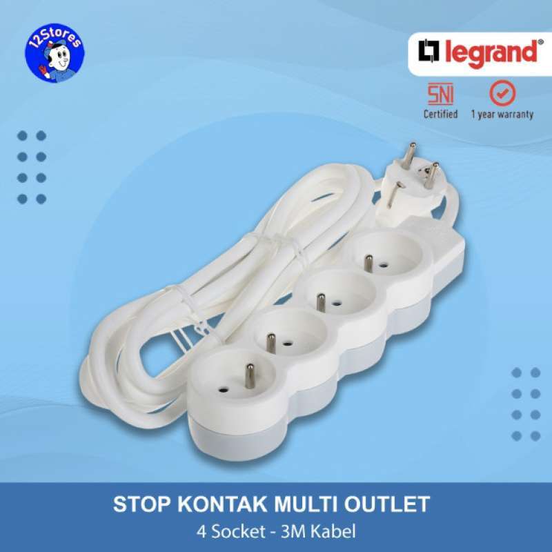 Promo Colokan Listrik Steker 4 Lubang Extension Stop Kontak Legrand 1-5 ...