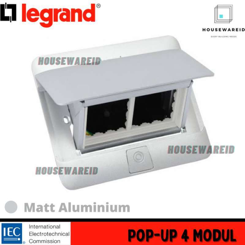 Promo Stop Kontak Lantai Meja Data Telepon Stopkontak Tanam 4 Modul Legrand - Matt Aluminium ...