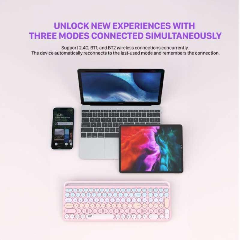 Promo Kiip Keyboard Bluetooth Swift02 Dual Mode Multi Device Wireless 2 ...