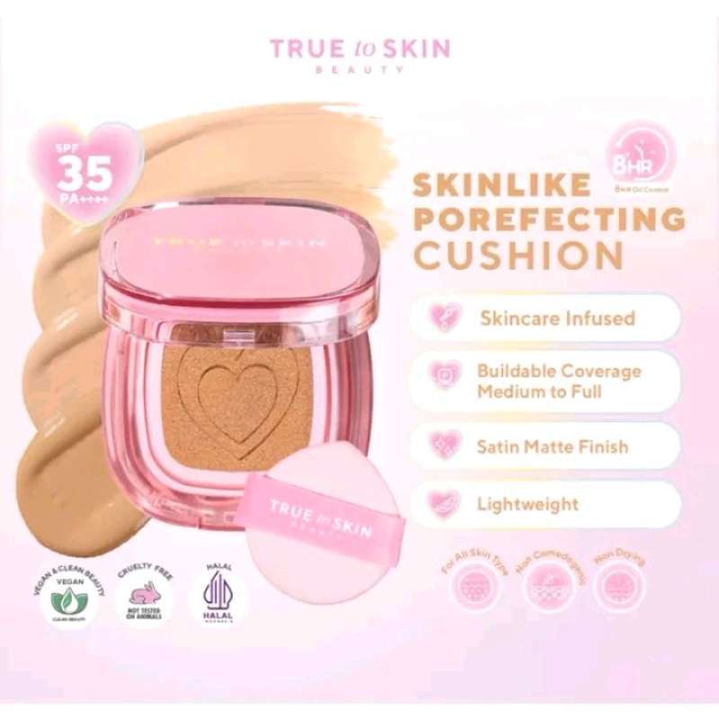 Jual True To Skin Skinlike Porefecting Cushion Spf 35 Pa++++ - Biscoff ...