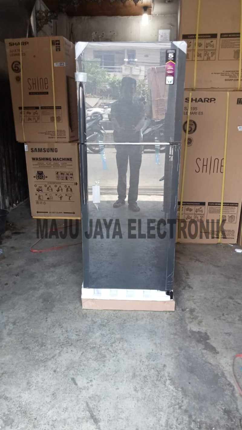 Promo Kulkas 2 Pintu Polytron Prm 21 Dmy Belezza Handle Glass Door 220 Liter Diskon 4% Di Seller ...