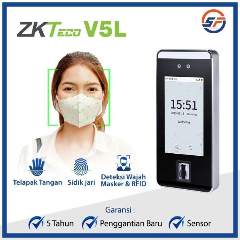 Promo Mesin Absensi Fingerprint Zkteco V5l Speedface Mifare Proxy Smart Ac 1 - V5l-mifare Diskon ...