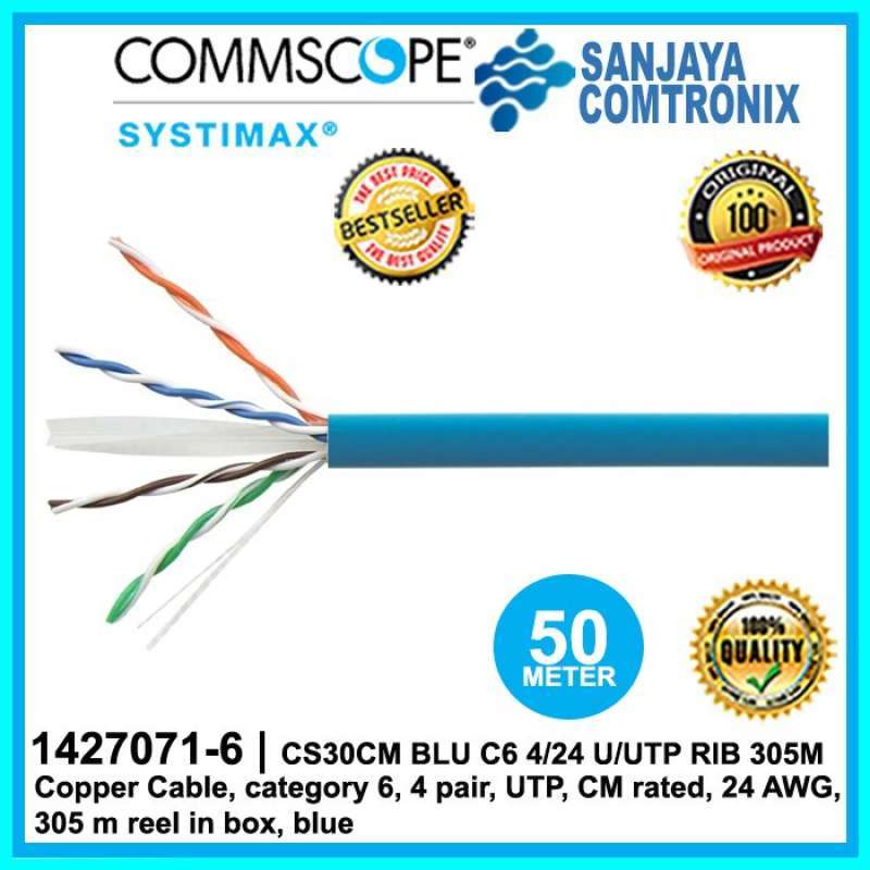 Promo Commscope Kabel Utp / Kabel Lan Cat. 6 Amp 1427071-6 Roll / Box /300m Diskon 23% Di Seller ...