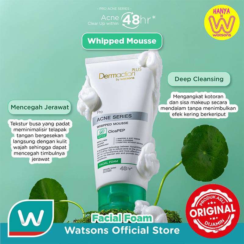 Promo Dermaction Plus By Watsons Acne Series Whipped Mousse Facial Foam ...