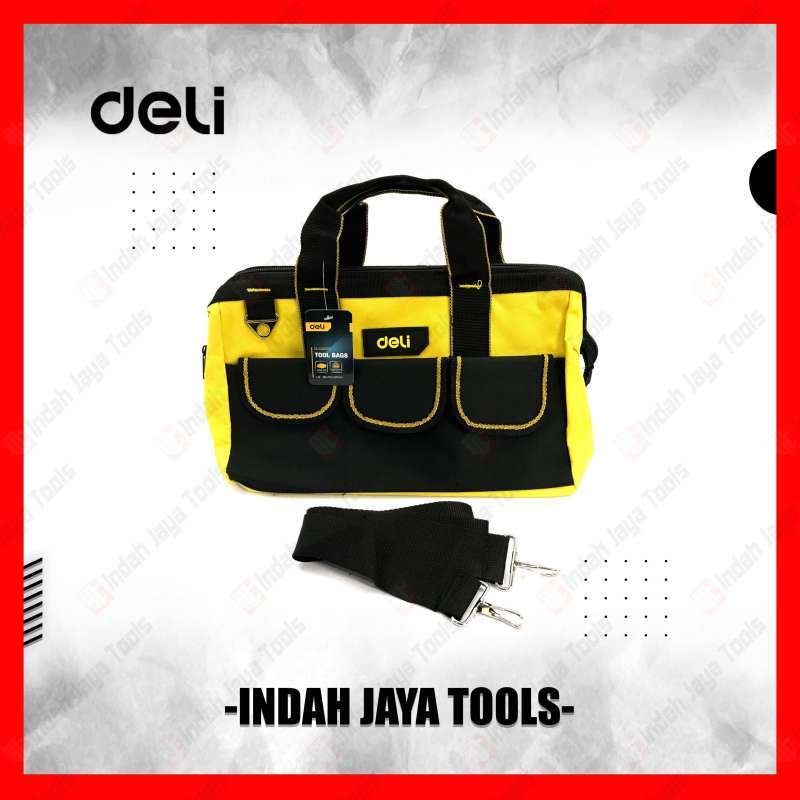 Jual Deli Dl430013 Tool Bag 13 Inch - Tas Kerja Alat Perkakas Toolkit ...