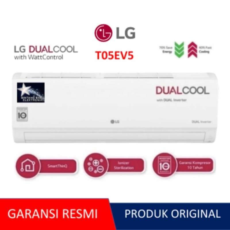 Promo Ac Lg 1/2pk 1/2 Pk R32 T05ev5 Dualcool Eco Inverter Free ...