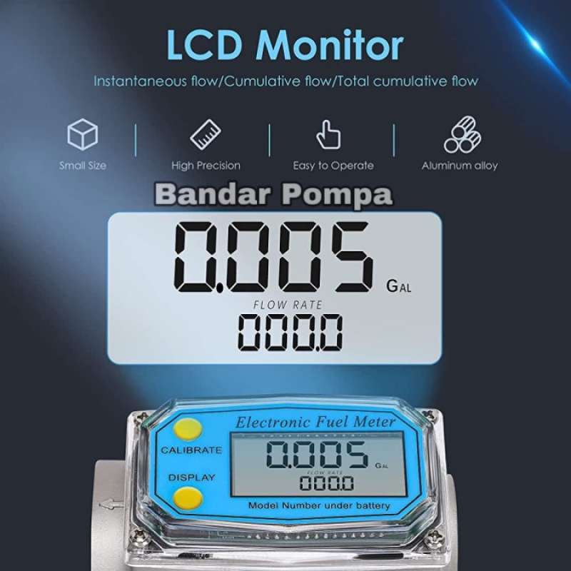 Promo Digital Flow Meter Turbine 2 Inch Flow Meter Air/solar/minyak 2in ...