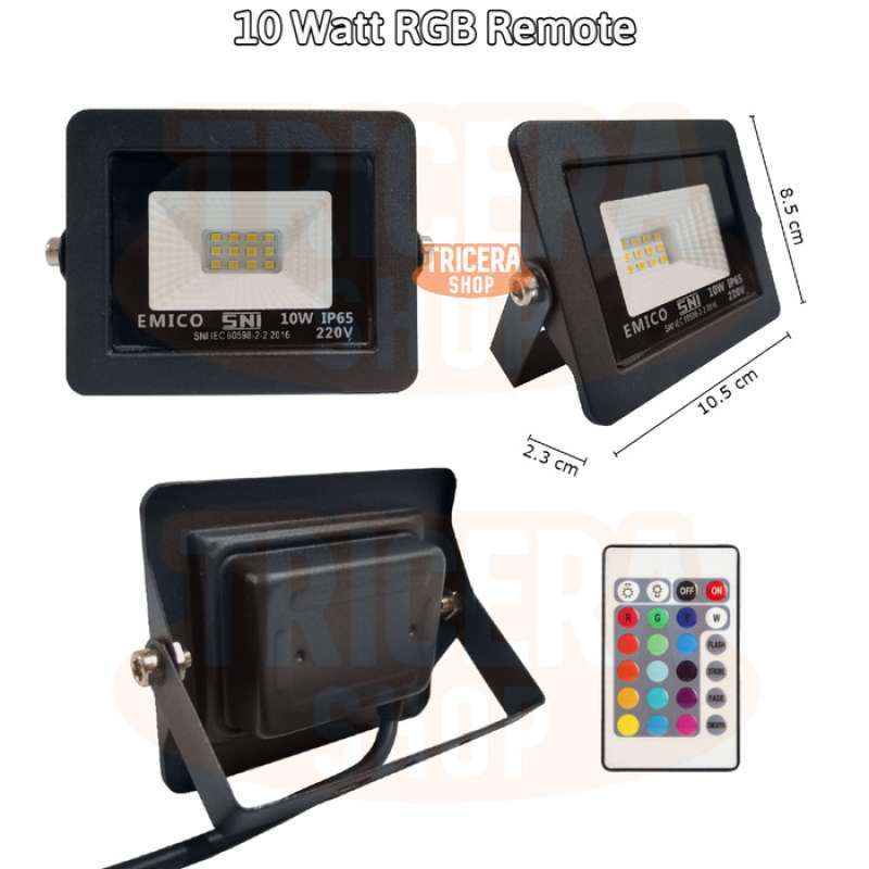Promo Lampu Sorot Smd Led 10 Watt Rgb 16 Warna Sni Ip65 Free Remote ...