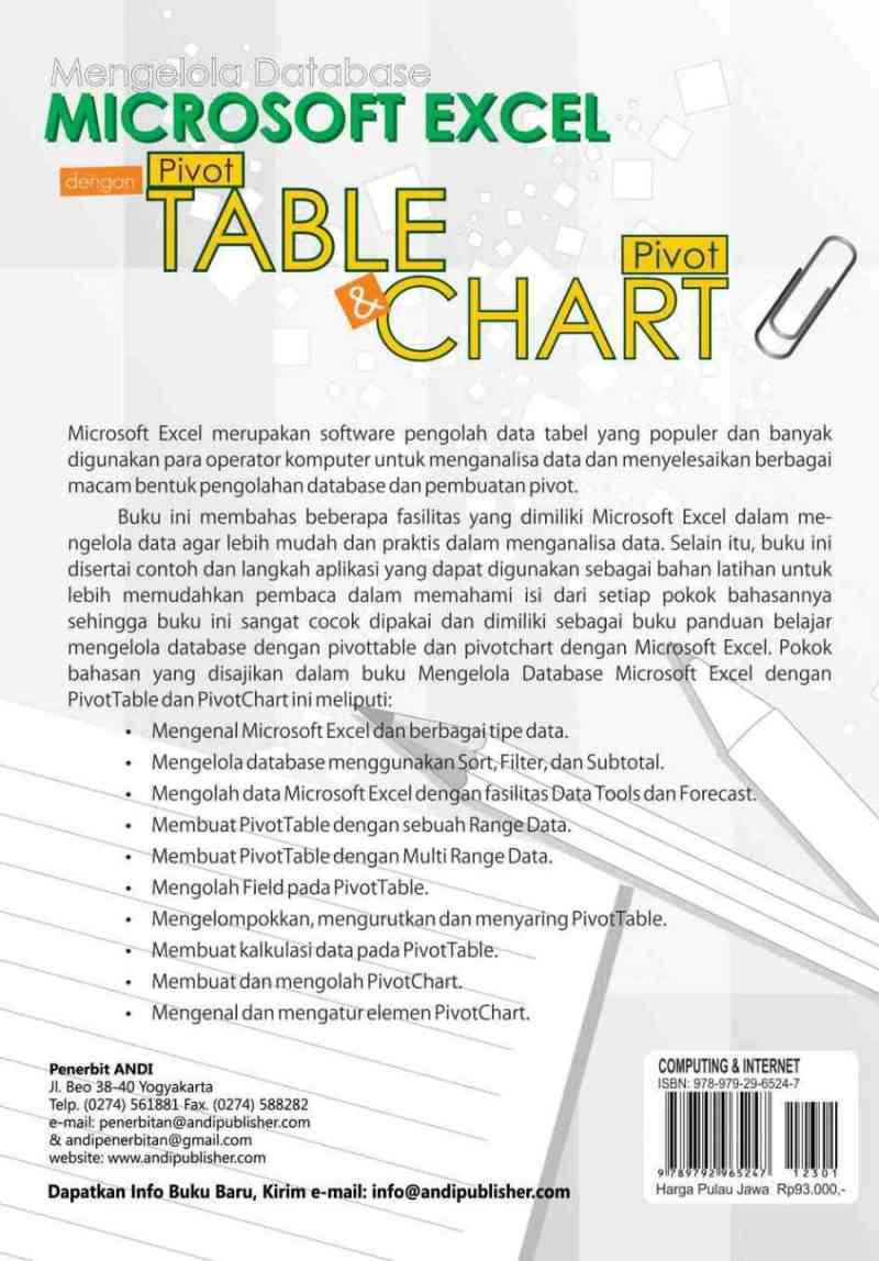 Jual Buku Mengelola Data Base Microsoft Excel Dengan Pivottable Dan Pivotch Di Seller Buku Id ...