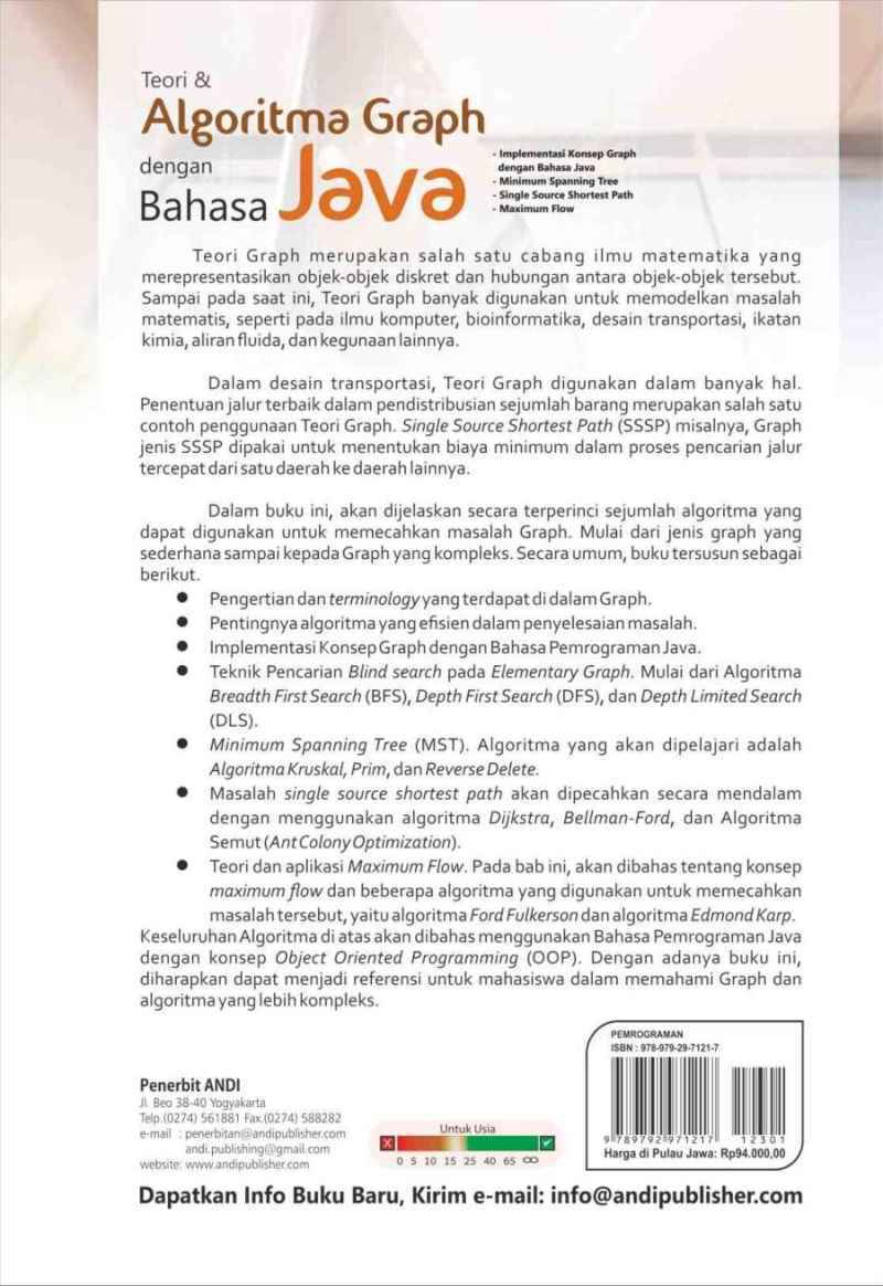 Jual Buku Teori Dan Algoritma Graph Dengan Bahasa Java + Cd Di Seller ...