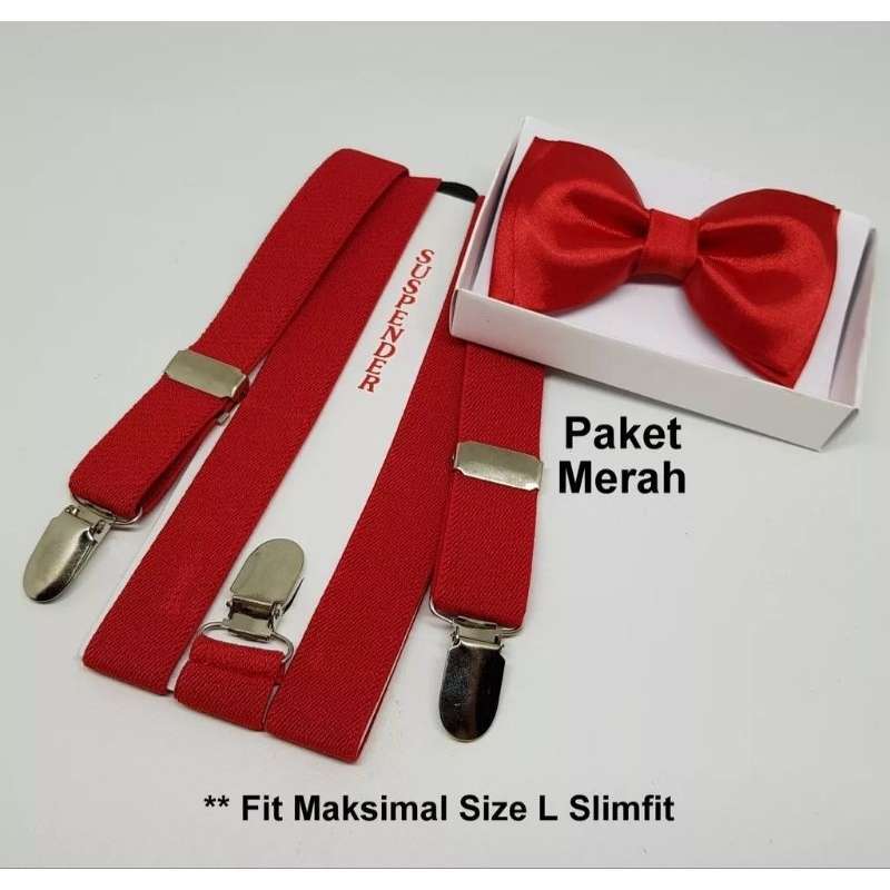 Jual Suspender Pria Wanita Paket Dasi Kupu Tali Jojon Bretel Dewasa Di Seller Topipolospku ...