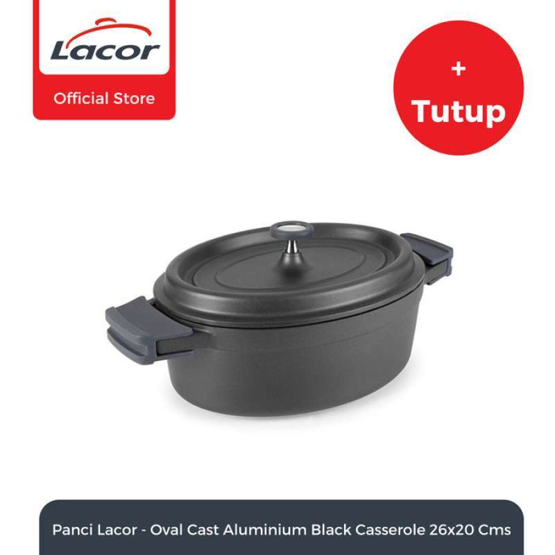 Promo Panci Casserole Lacor Alumunium Warna Hitam New Diskon 2% Di ...