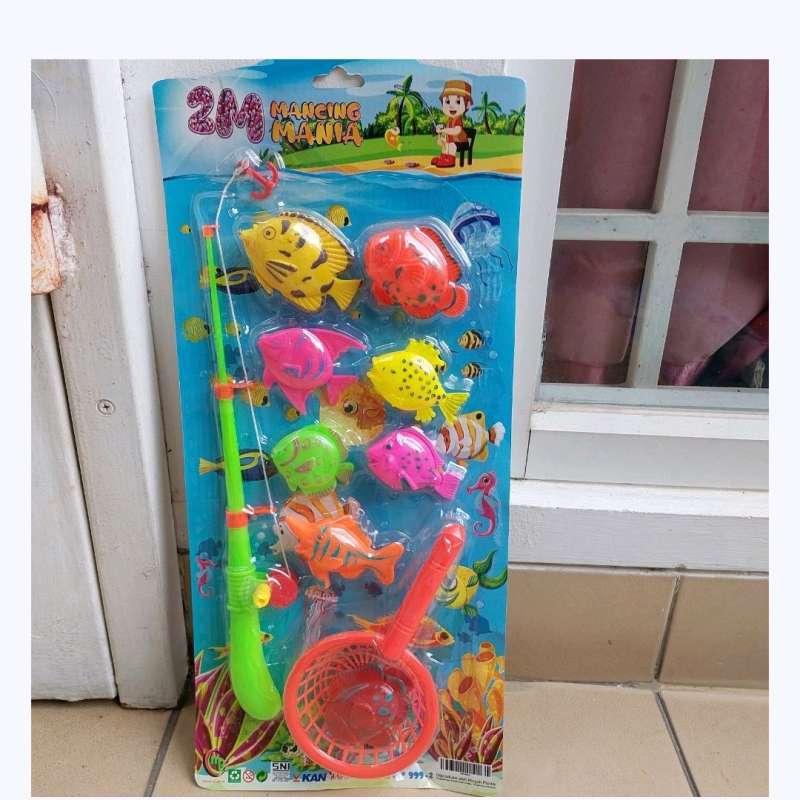 Jual ( Set ) 3m Mancing Mania 7 Ikan 1 Pancing 1 Saringan Alat Pancing ...