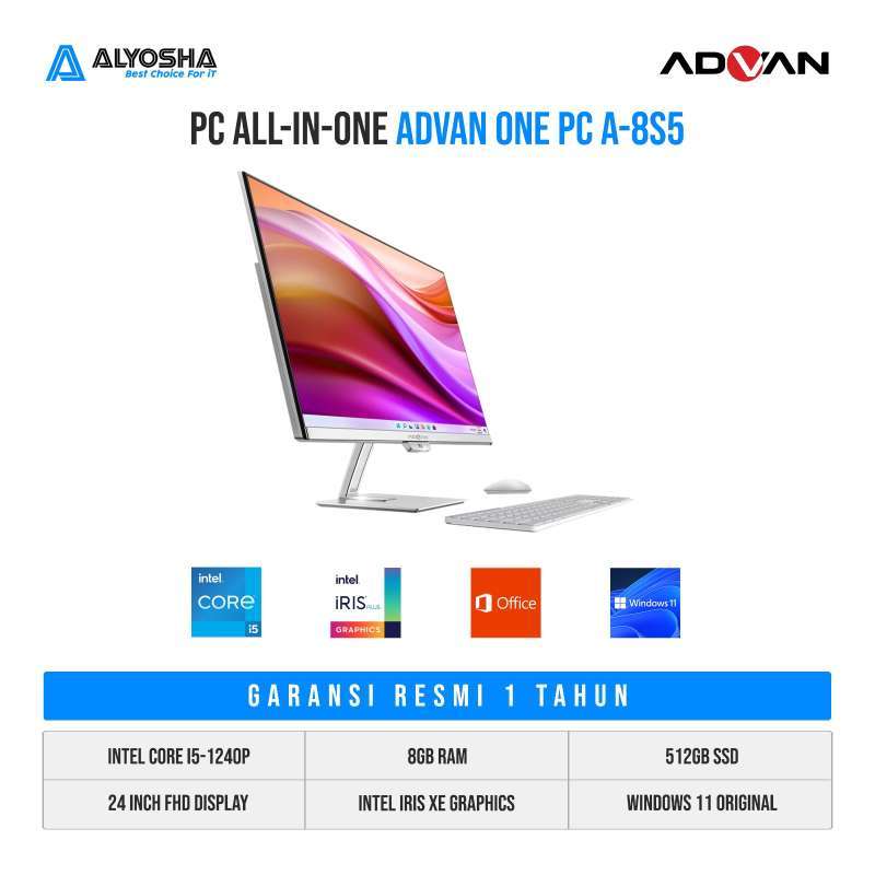 Jual Advan All In One Pc A-8s5 | Core I5 1240p | 8gb | 512gb | Win11 | 24 Fhd Di Seller Alyosha ...