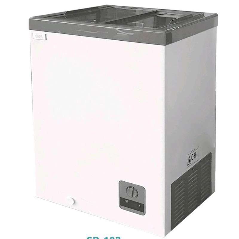 Jual Gea Sliding Flat Glass Freezer 100 Liter Friser Rumahan Sd-103 ...