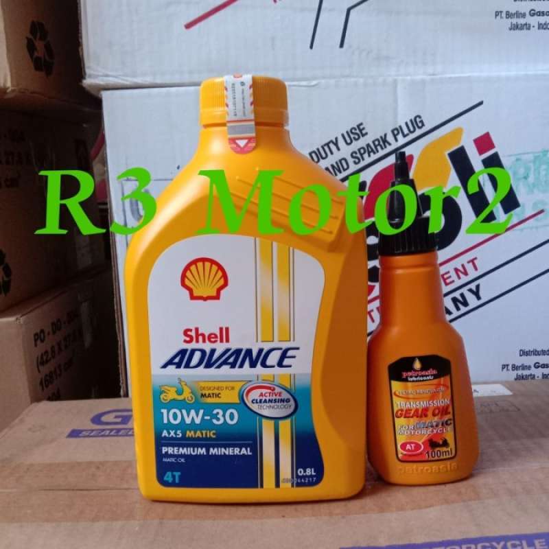 Promo Paket Oli Shell Advance Matic Ax5 0.8l 10w-30 Plus Gardan ...