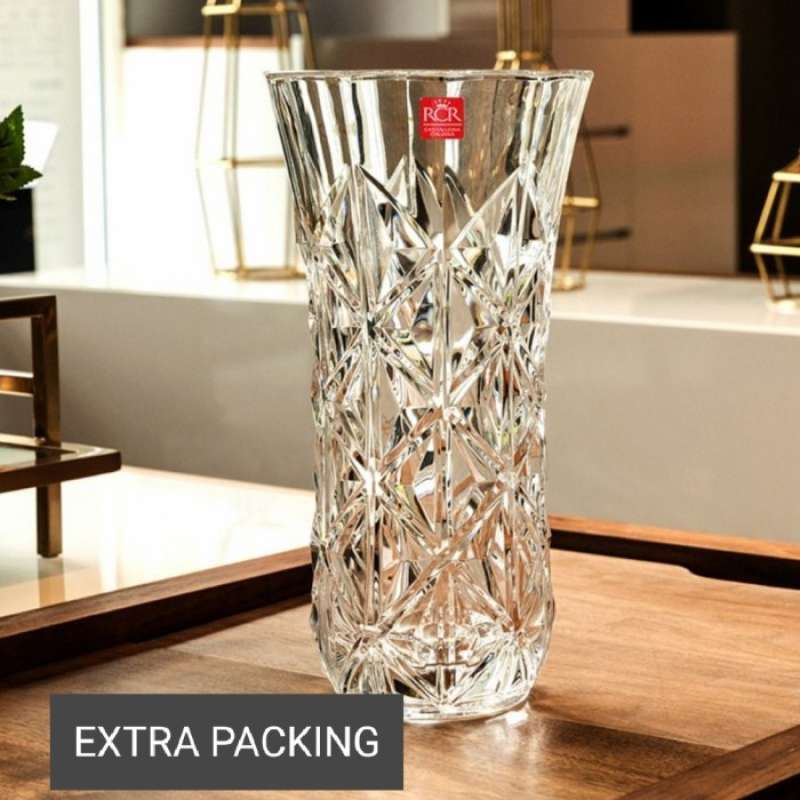 Promo Rcr Crystal Vas Bunga 30cm Enigma Lux Cutting Serie Diskon 23% Di ...