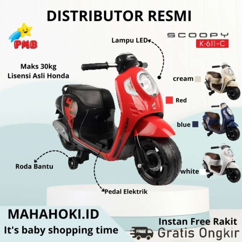 Promo Motor Aki Anak Pmb K611c Scoopy Lisensi Motor Listrik Diskon 50% ...