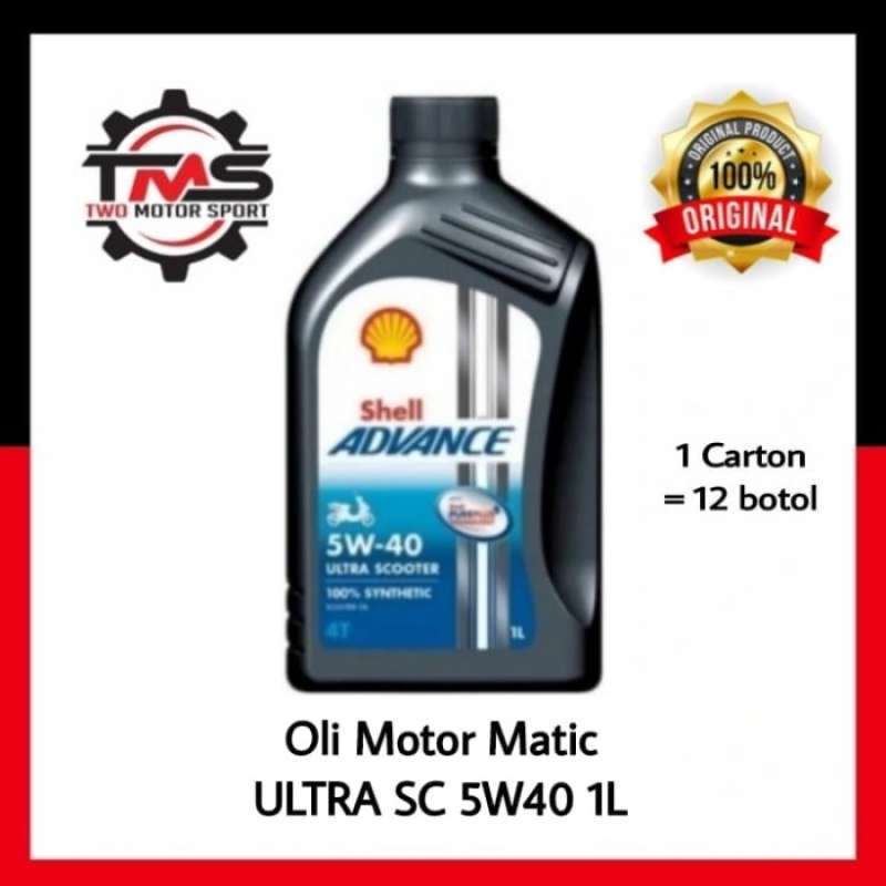 Promo 1 Dus Oli Full Sintetis Ultra Scooter 5w40 1 L Shell Oli Motor ...