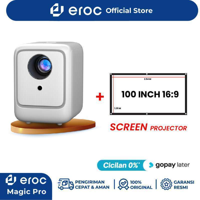 Promo Serba 13 Eroc Smart Mini Projector Full Hd Decoding 4k 2800 Lumens Android Ios Cast