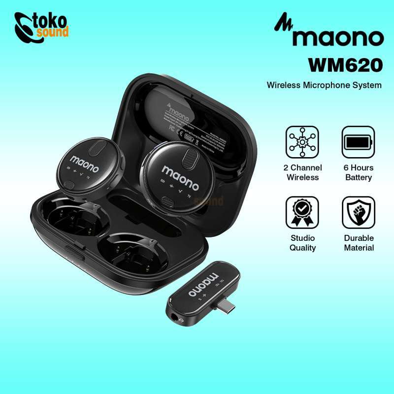 Jual Maono Wm620 - 2 Channel Wireless Microphone Usb Type C System - White Di Seller Tokosound ...