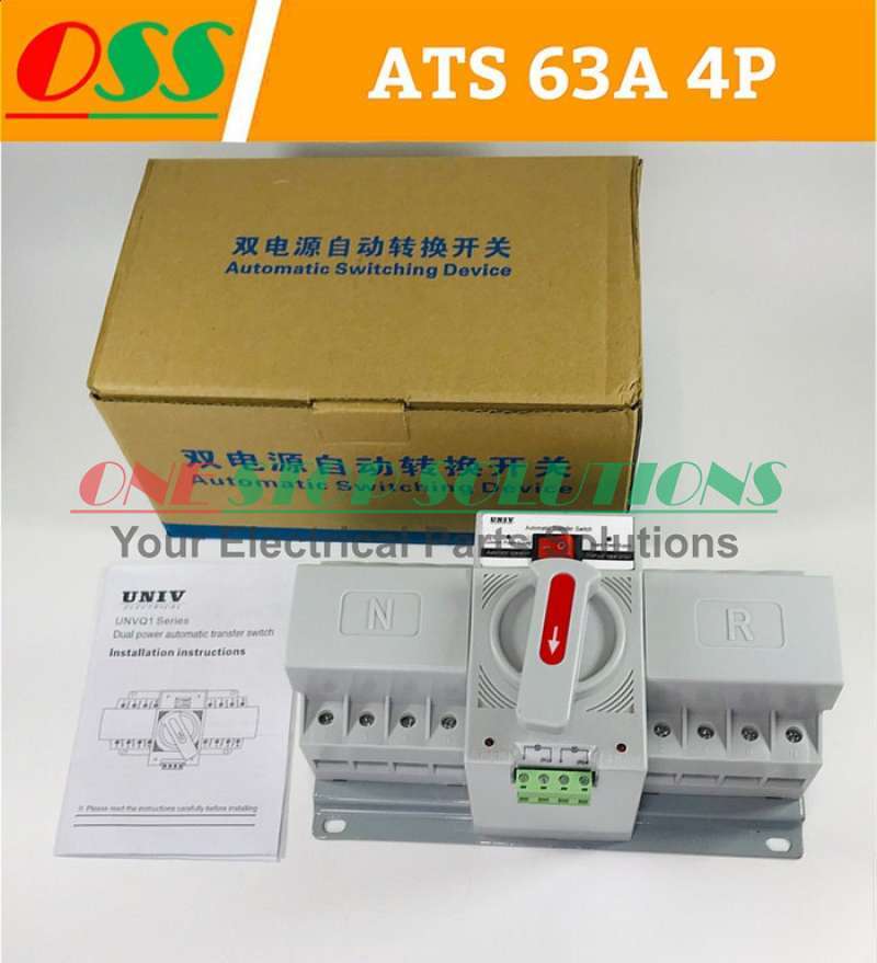 Promo Ats Auto Transfer Switch Ats 63a 4p 4 Pole Untuk Otomatis Genset ...