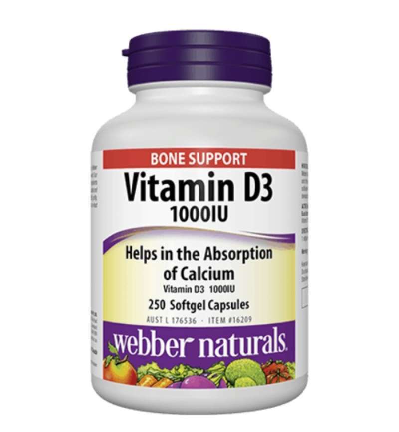 Promo Webber Naturals Vitamin D3 1000iu Isi 250 Softgel Capsules Diskon ...