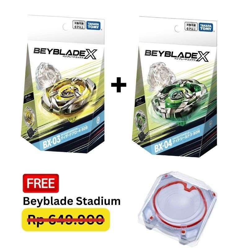 Promo Bundling Beyblade X Starter Set (bx03 & Bx04) Free Stadium ...