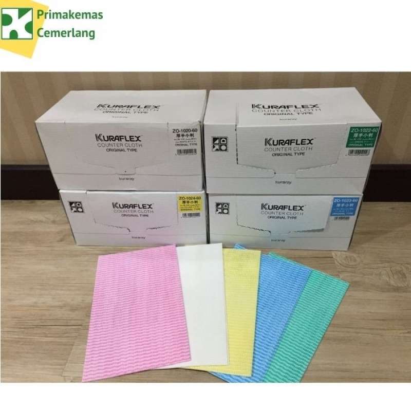 Jual Kain Lap Kuraflex Counter Cloth Kuraray - Biru Multicolor Di ...