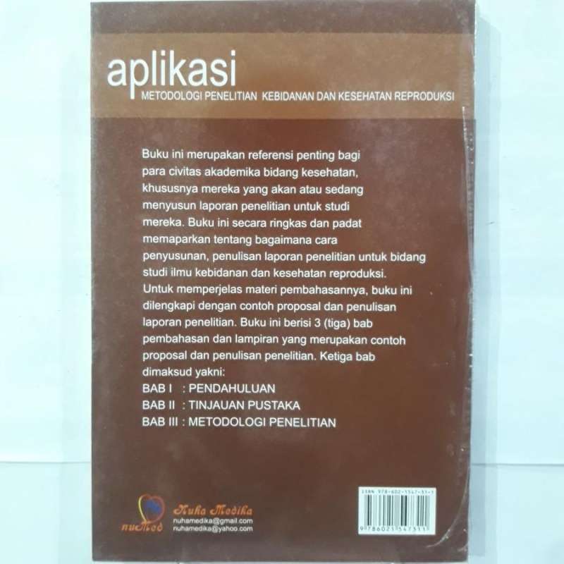 Jual Buku Aplikasi Metodologi Penelitian Kebidanan Dan Kesehatan
