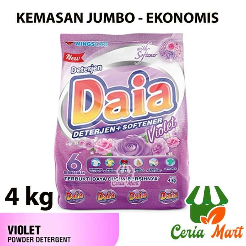 Promo Deterjen Daia 4kg Violet With Softener 4 Kg Detergent Jumbo ...