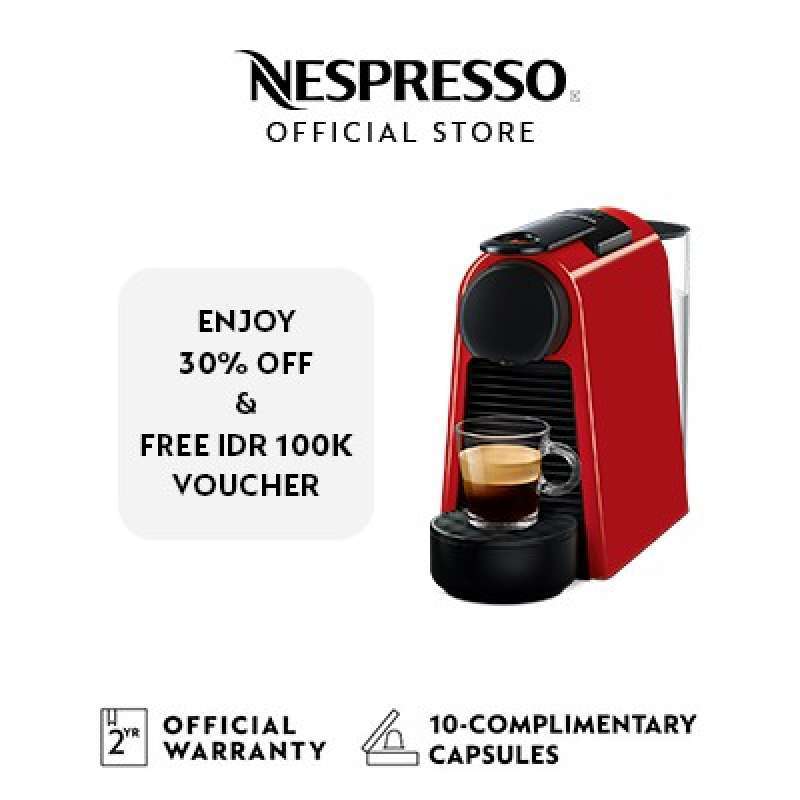 Promo Nespresso Essenza Mini D30 Coffee Machine, Red (mesin Kopi ...