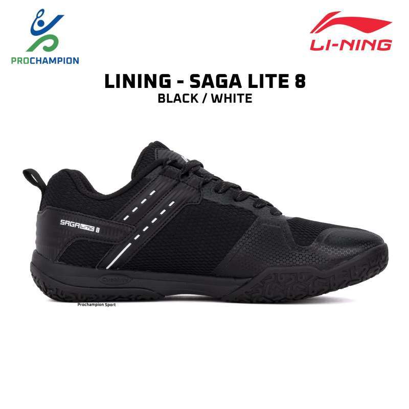 Promo Sepatu Badminton Lining Saga Lite 8 Original Black White Diskon ...