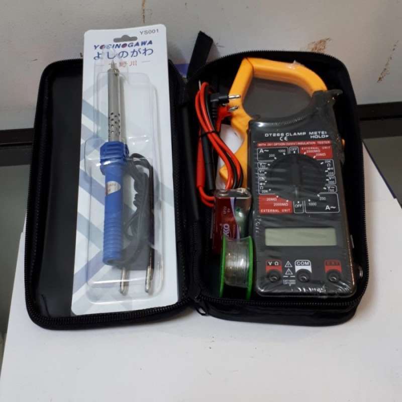 Promo Mo Paket Tang Ampere Digital Clamp Meter Dt.266 +solder Dan Timah ...