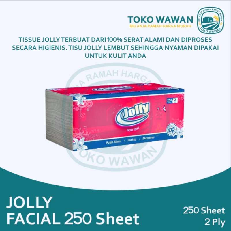 Promo Tissue Jolly Facial 250 Sheet Tisu By Paseo / 1 Bal / Dus Isi 48 ...