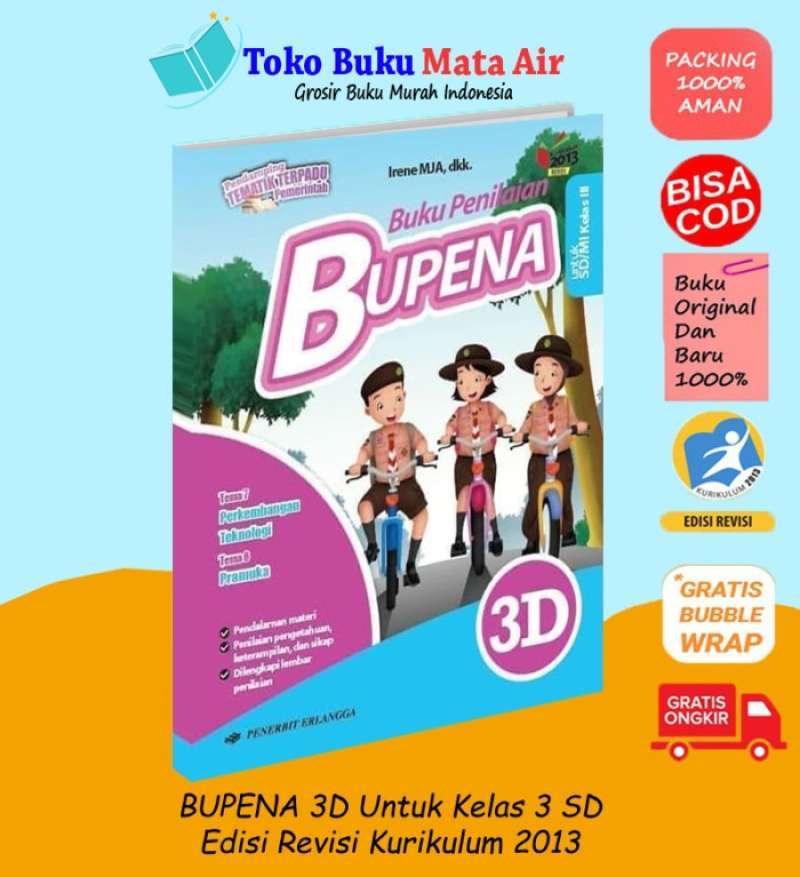 Promo Paket Satuan Bupena Kelas 3 Sd Bupena 3a,3b,3c & 3d K13n - Erlangga Diskon 23% Di Seller ...