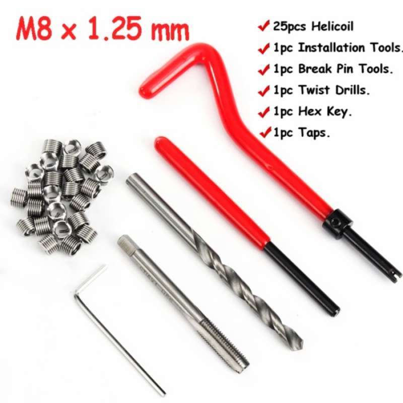 Promo Tap Recoil Set M8 X 1.25 Perbaikan Reparasi Baut M12 Diskon 23% ...