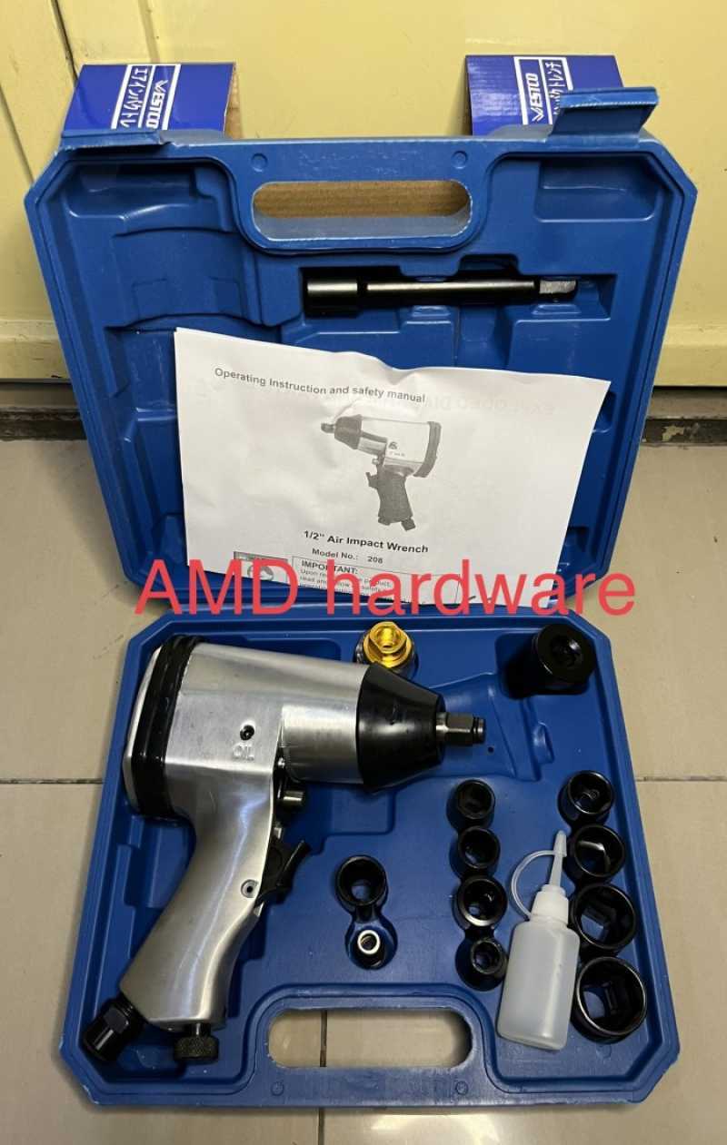 Promo Air Impact Wrench Kit Set 1/2 Alat Buka Baut Sock Angin Kompresor ...
