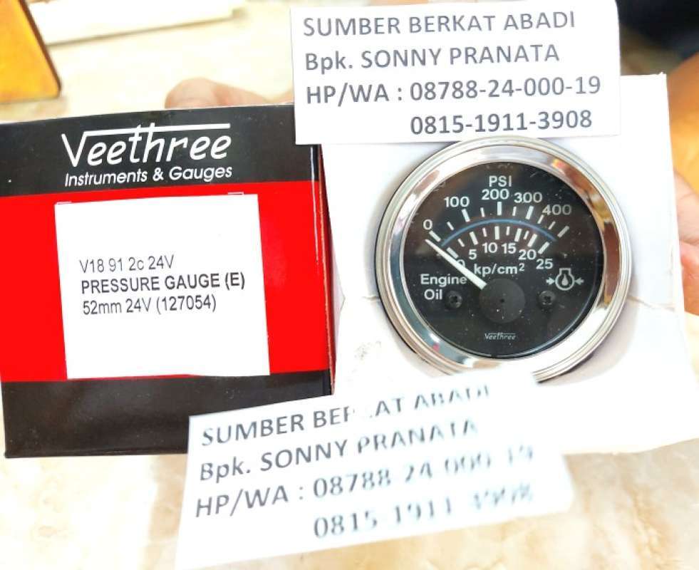 Promo Veethree 127054 Oil Pressure Gauge 0-400 Psi (0-25 Bar) 24vdc 52mm Diskon 23% Di Seller ...