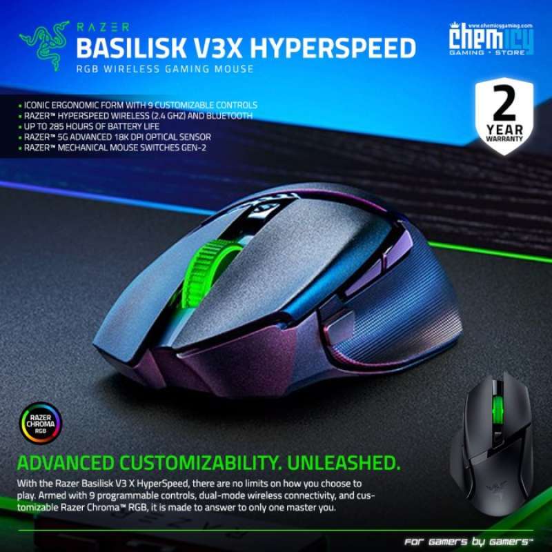 Promo Basilisk V3 X Hyperspeed Rgb Wireless Gaming Mouse Diskon 23% Di ...