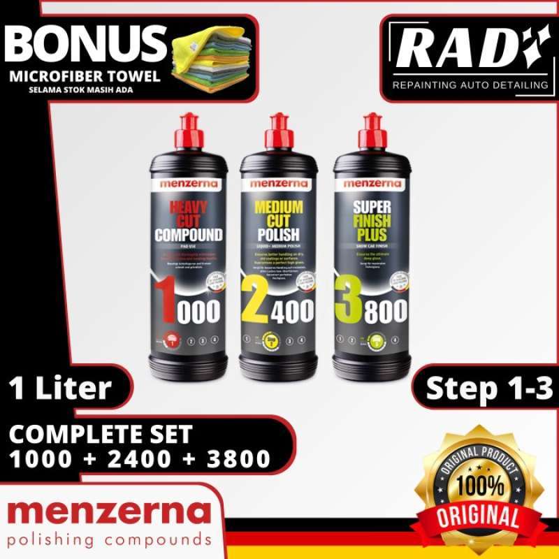 Promo Bundle Menzerna 1000 2400 3800 Full Step Set 1l Polishing ...