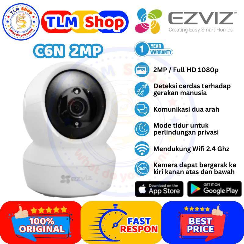 Jual Cctv Ezviz C6n 2mp Smart Home Wifi Ip Camera Cctv Indoor 1080p Pan ...