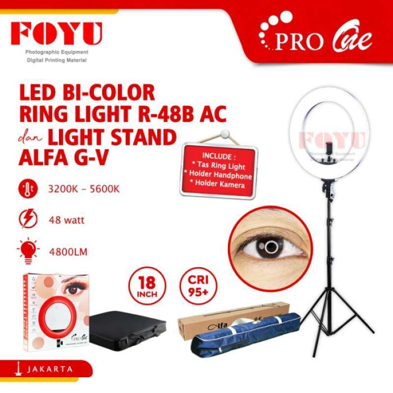 Promo Led Bi-color Ring Light R-48b Ac Dan Light Stand Lampu Alfa G-v Diskon 33% Di Seller ...