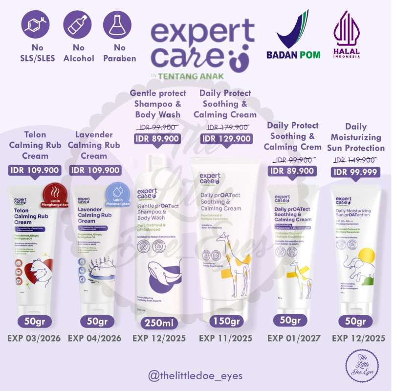 Jual Expert Care Calming Rub / Calming Cream / Moisturizing Sunscreen ...