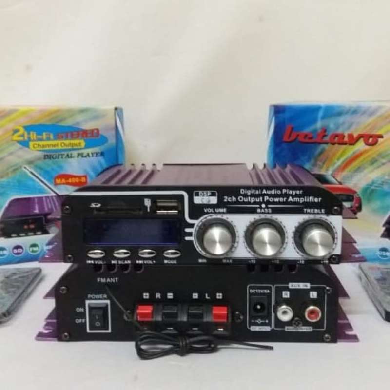 Promo Ampli Mini Mobil Betavo Ma-400b Usb Power Amplifier Diskon 18% Di ...