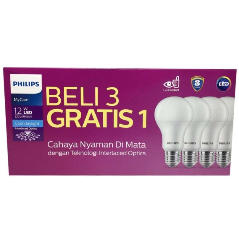 Promo Philips Lampu Led Mycare 12w Paket Pack Led Bulb 12 Watt Isi 4 ... Promo Philips Lampu Led Mycare 12w Paket Pack Led Bulb 12 Watt Isi 4 ...