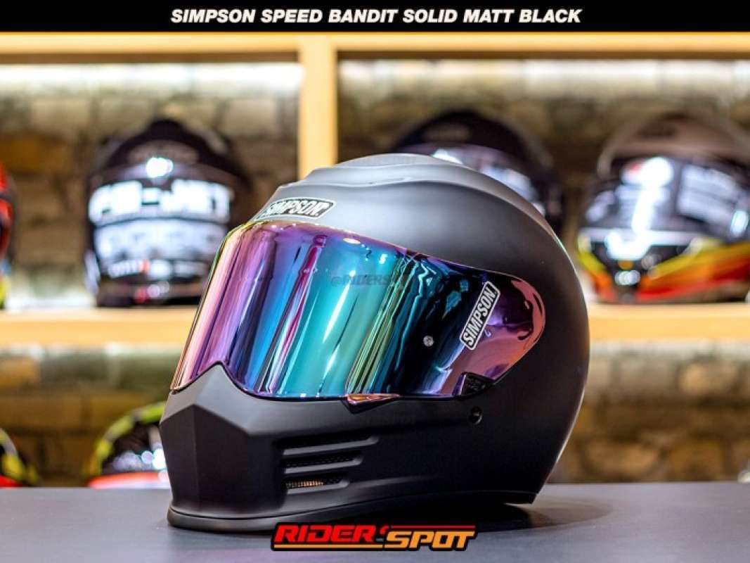 Promo Helm Motor Simpson Speed Bandit Solid Matte Black Full Face ...