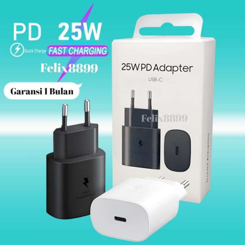 Promo 25w Pd Adapter Usb-c Super Fast Charger - Hitam Kabel Saja Diskon ...